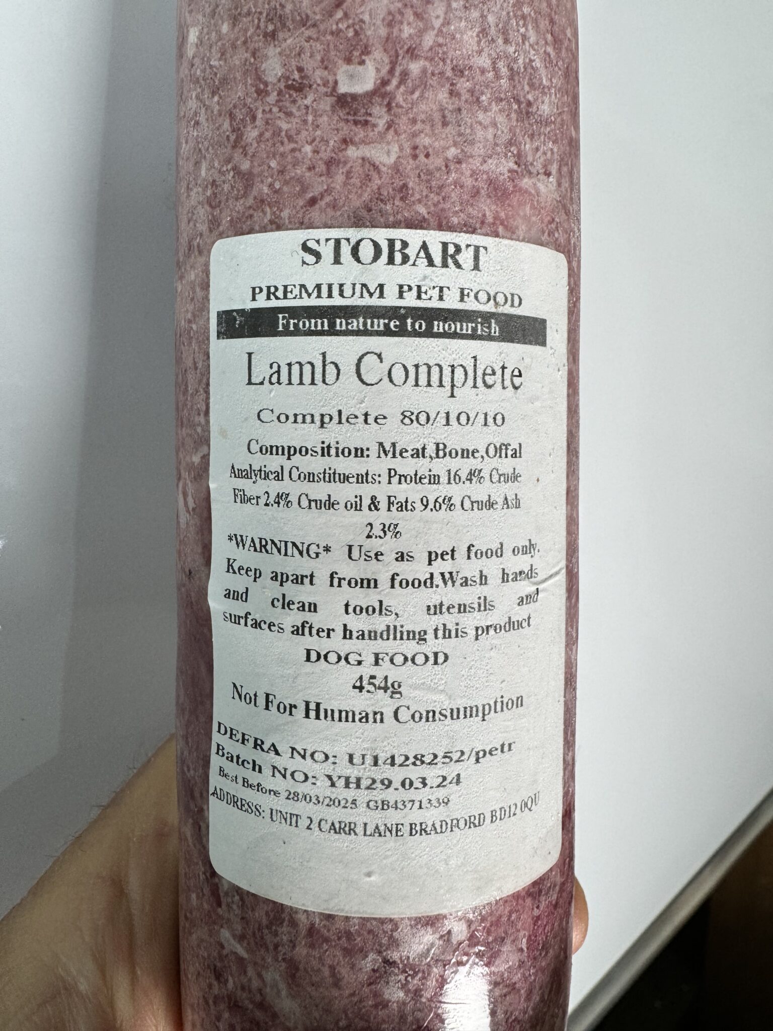 Stobart - Lamb Complete 454g - Raw Feeders